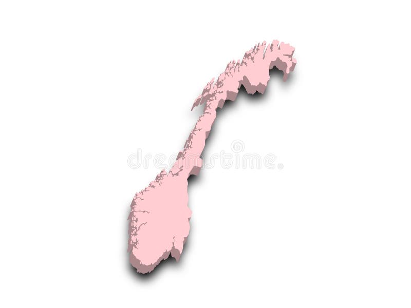 3d Map of Norway Country with Color. Norway Map, Norge, Noreg, No Stock ...