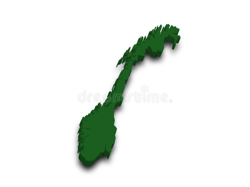 3d Map of Norway Country with Color. Norway Map, Norge, Noreg, No Stock ...