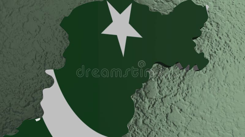 3D Map of Pakistan. Pakistani Map 3d. Map 3D Rendering Stock Video ...