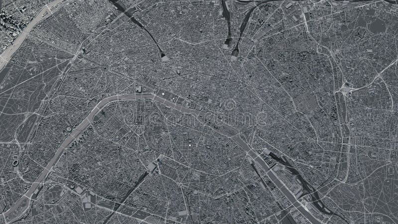 Paris city 3d map. stock illustration. Illustration of transportation ...