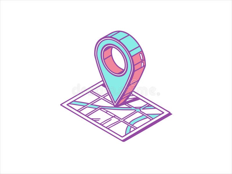 Map Pin Location Icon 3D Type Stock Vector - Illustration of locator ...