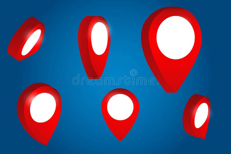 3d Map Pointer Pin Isolated on White Background Stock Vector ...