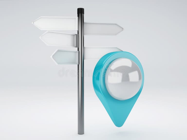 3d Map Pointer. Travel and Navigation Concept Stock Illustration ...