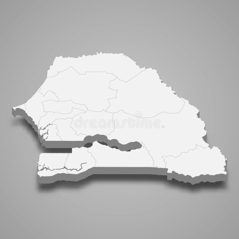 3d Map with Borders of Regions Template for Your Design Stock ...