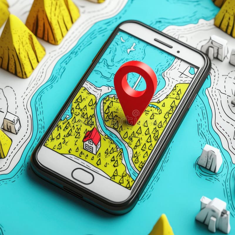 Modern Location Pin Illustration Navigation Mapping Applications Stock ...