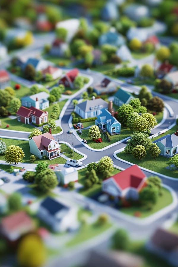 A 3D Map of a Suburban Area with Key Landmarks and Interactive GIS ...