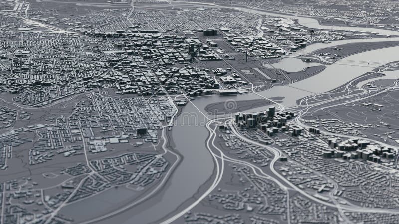 Washington city 3d map. stock illustration. Illustration of aerial ...