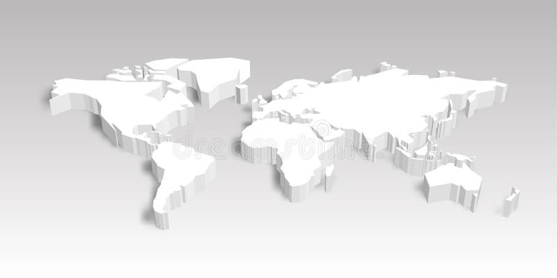 World Map with Shadow. Map of Paper Stock Vector - Illustration of ...