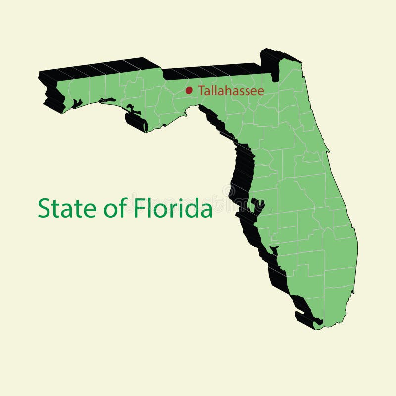Floryda polityczna mapa ilustracja wektor. Ilustracja złożonej z mapa ...