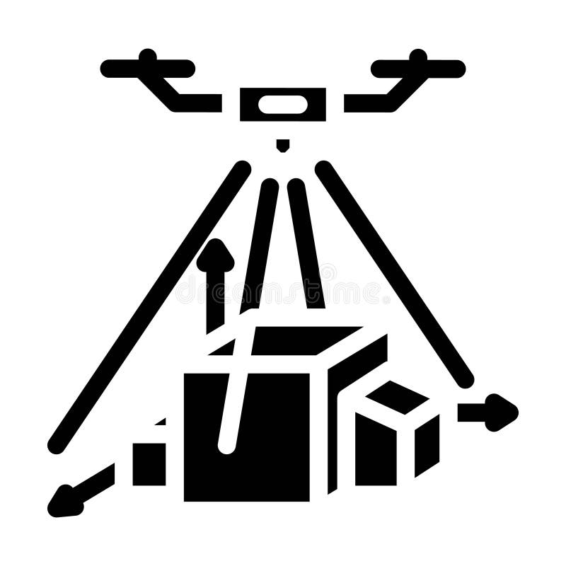 3d Mapping Tool Aerial Vehicle Glyph Icon Vector Illustration Stock ...