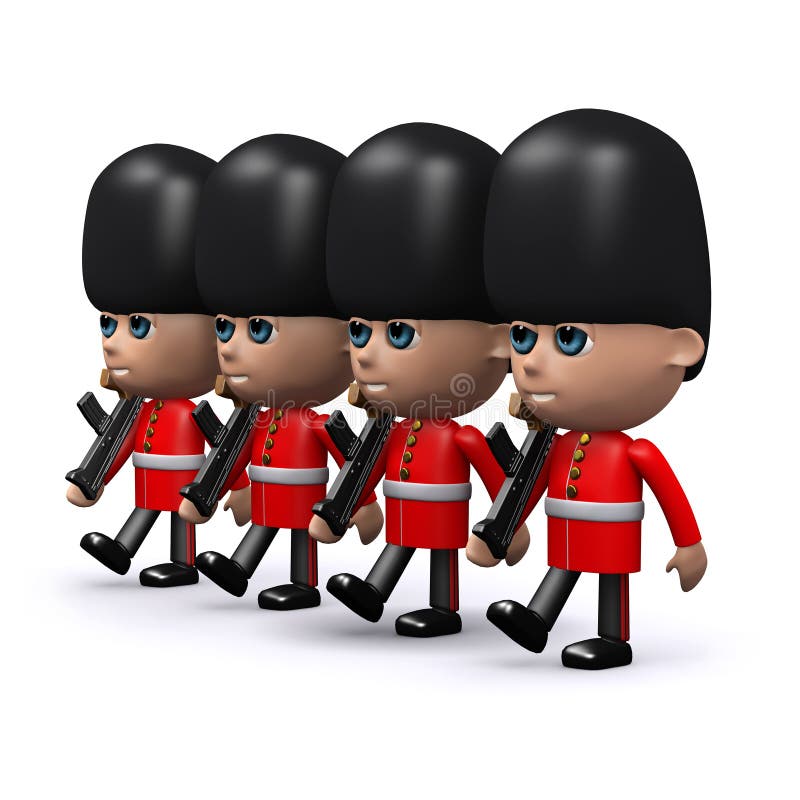 3d Marching Formation of Coldstream Guards Stock Illustration ...