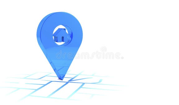 3D Marker Icon: GPS Route Position Navigator Sign and Route Map Pointer ...