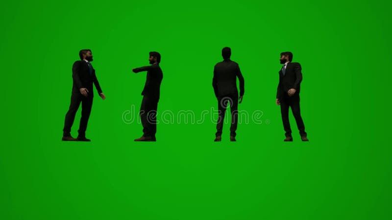 3D Marketing Man Green Screen Talking and Explaining Several Different ...