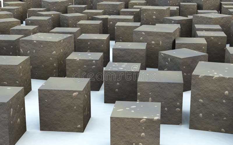 3D mass cube rock material stock illustration. Illustration of lines ...