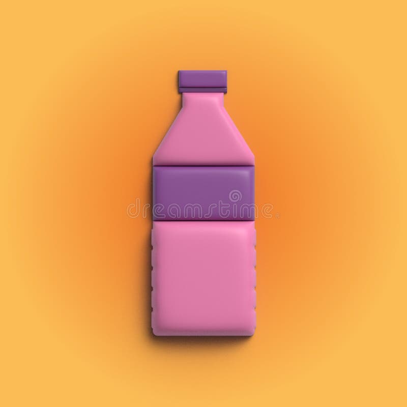 3D Material Plastic Bottle Icon. Clean Spring or Purified Water Stock ...
