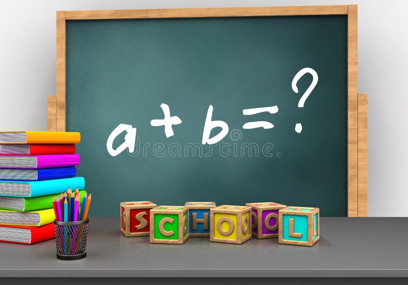 3d math exercise stock illustration. Illustration of chalkboard - 98702370