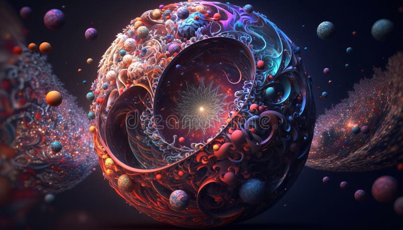 3D Mathematical Representation of the Universe. AI Generative. Stock ...