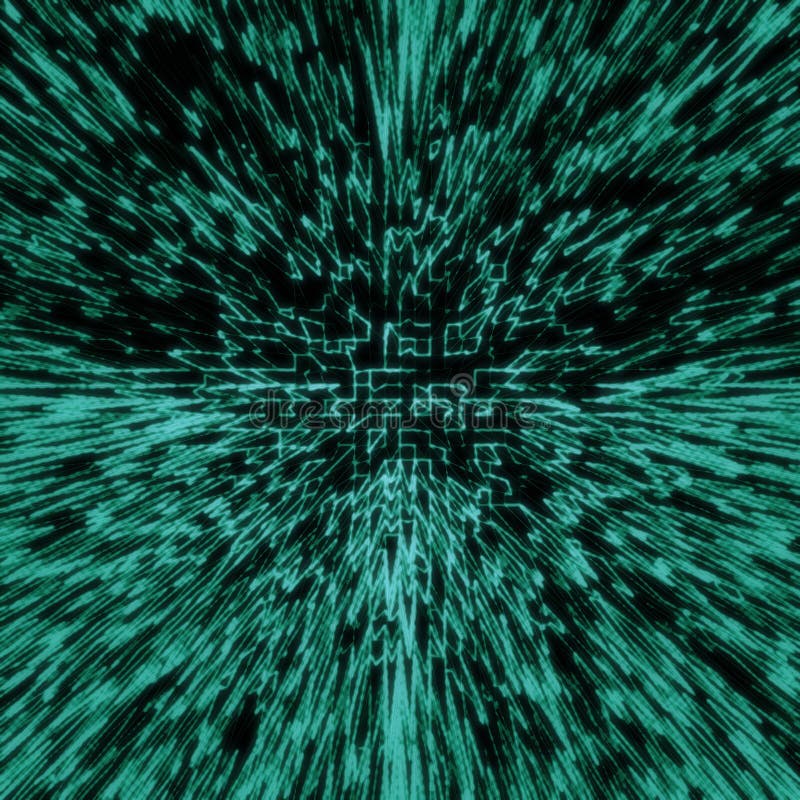 Abstract 3d Matrix Wave with Some Green Color Stock Illustration ...