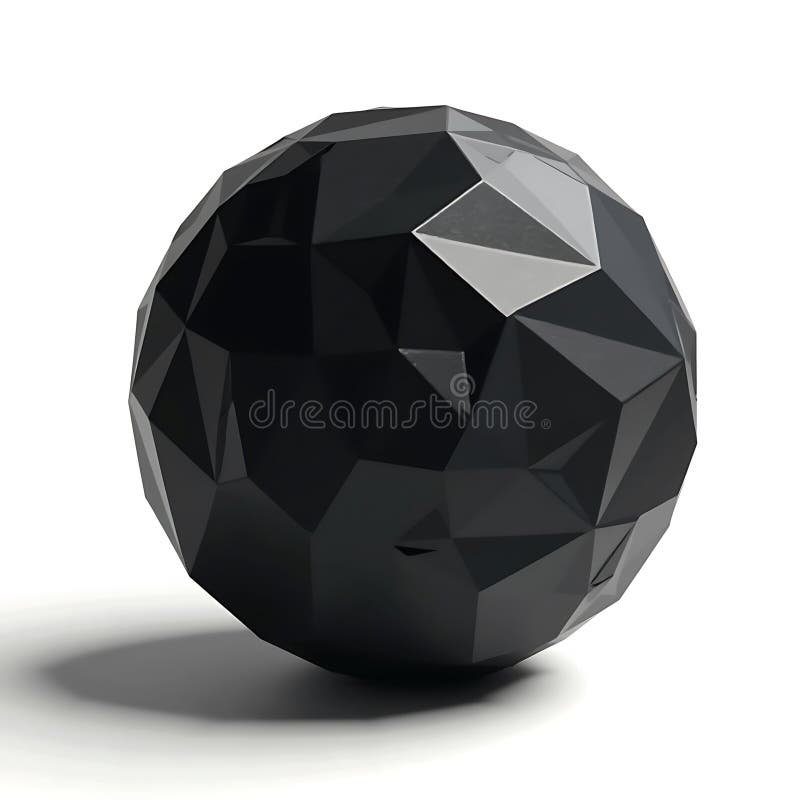 3D Matte Black Ball Isolated on White Stock Illustration - Illustration ...