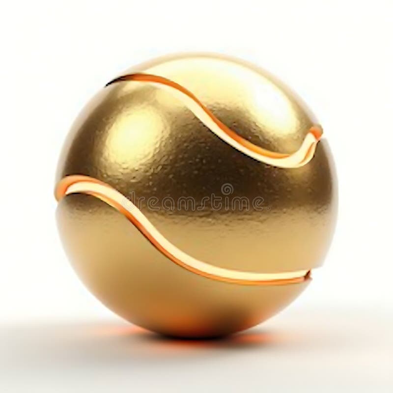3D Matte Gold Sphere with Soft Lighting Stock Illustration ...