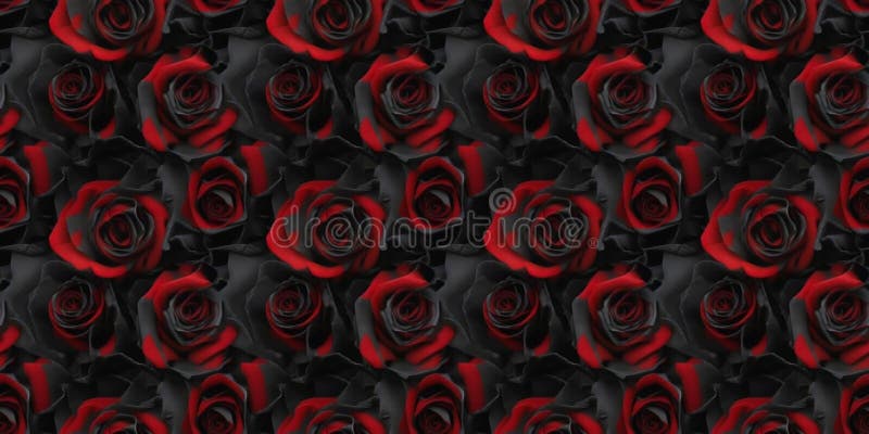 3d Matte Red Black Roses Flowers Seamless Pattern Stock Photo - Image ...