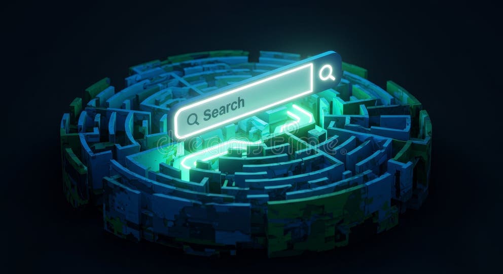 3D Maze Navigation Search Engine Optimization Conceptual Symbolizing ...