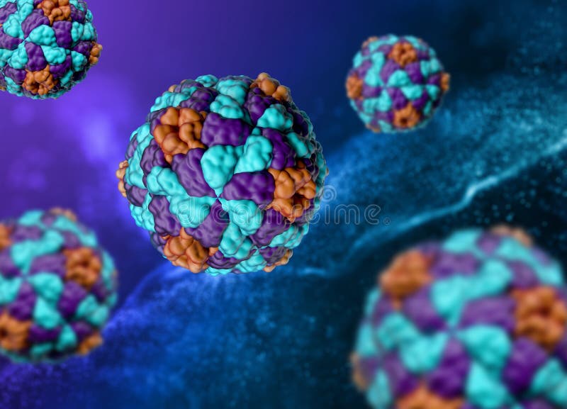 3D Medical Background with Hepatitis a Virus Cells Stock Illustration ...