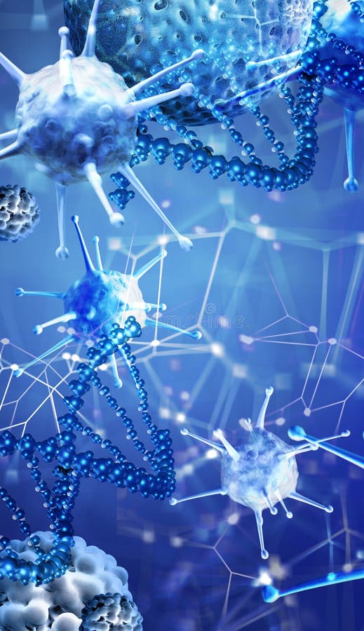 3d Illustration of Viruses Background Stock Illustration - Illustration ...
