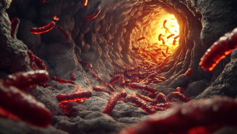 D Medical Illustration Depicting Bacteria Infecting Cells Under ...