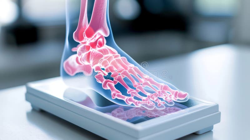 3D Medical Illustration of Foot Bones on Display Stock Illustration ...