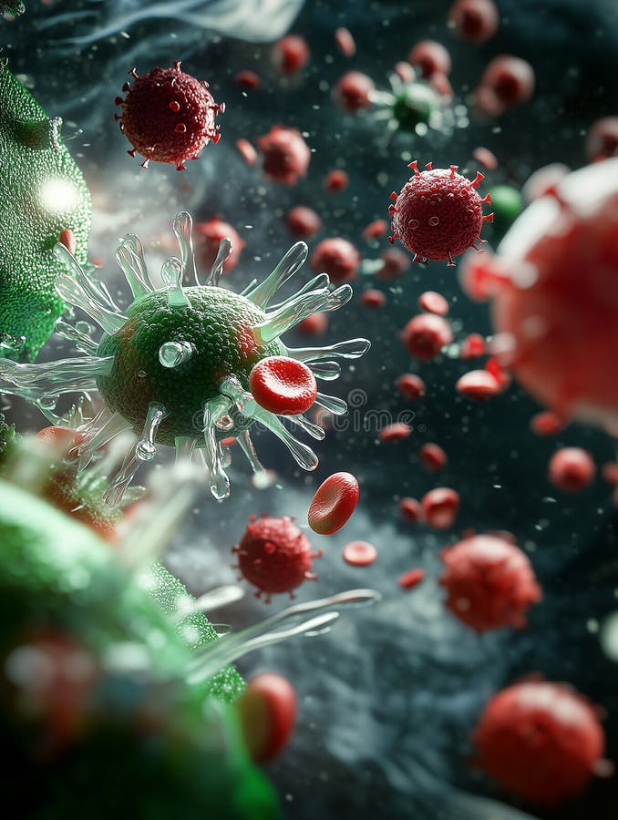 3D Medical Illustration of the Human Immune System. a Computer ...