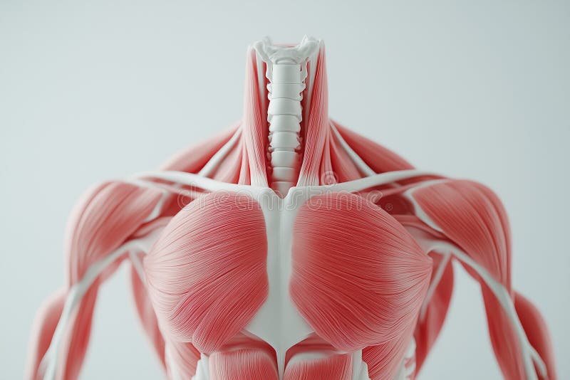 3D Medical Illustration of the Human Pectoral Muscles, Highlighting ...