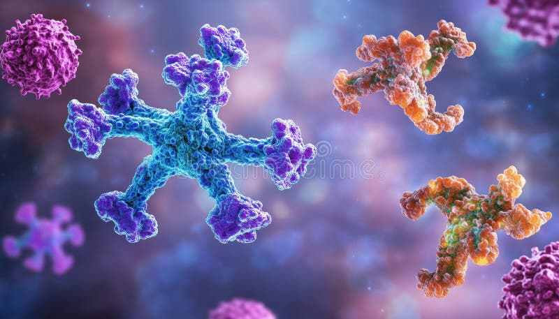 3d Medical Visualization of Immunoglobulin Destroying Coronavirus Cells ...