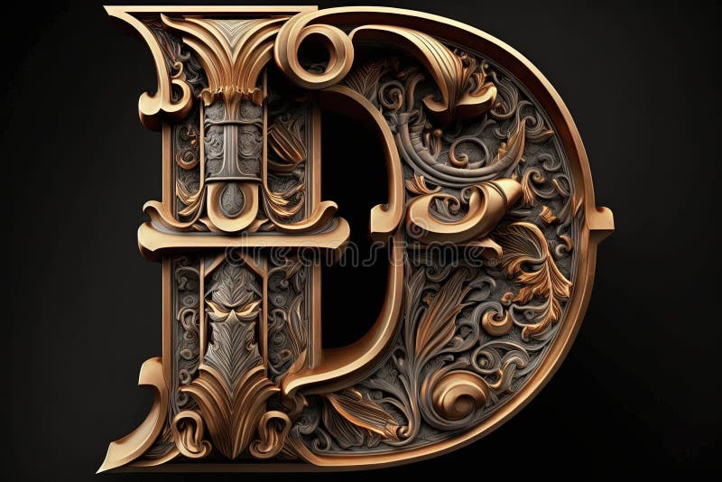 D 3d Medieval Letter Medieval Style Alphabet Collection Letter ...