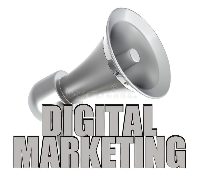 3d Megaphone Digital Marketing Concept Stock Illustration ...
