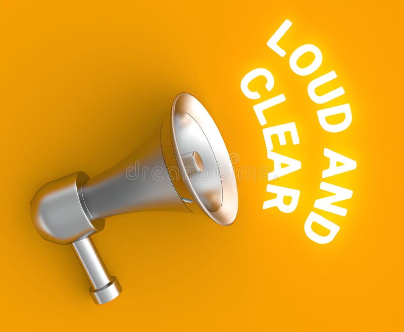 3d Megaphone Loud and Clear Concept Stock Illustration - Illustration ...