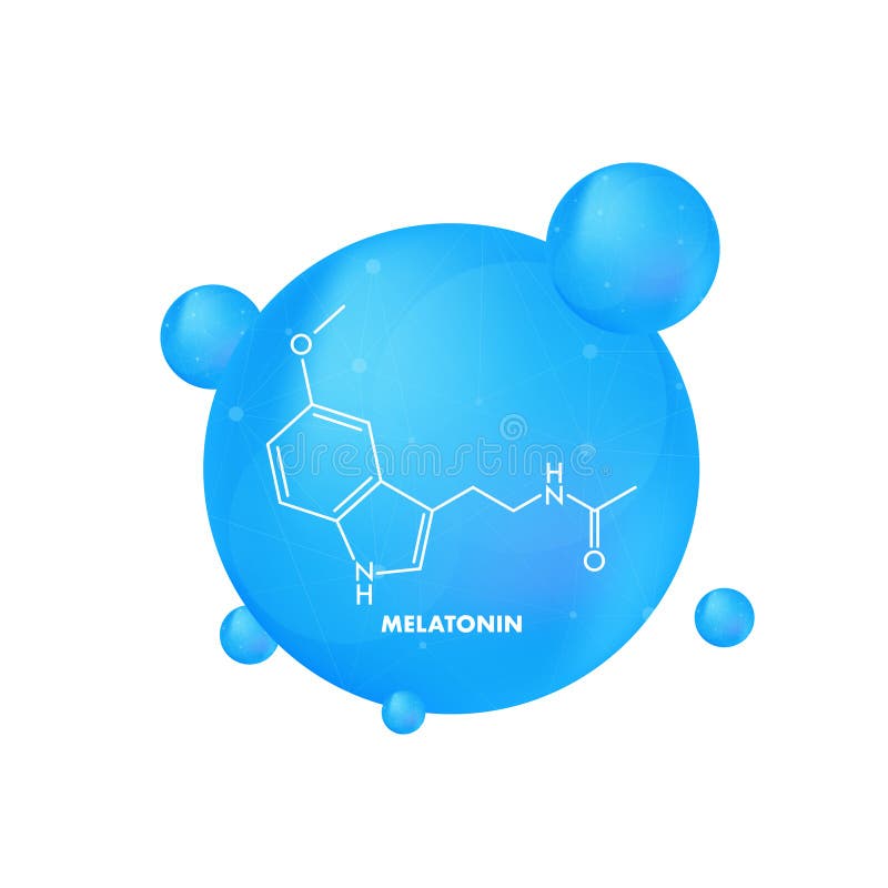 3D Melatonin Formula on White Background. Isolated Vector Illustration ...