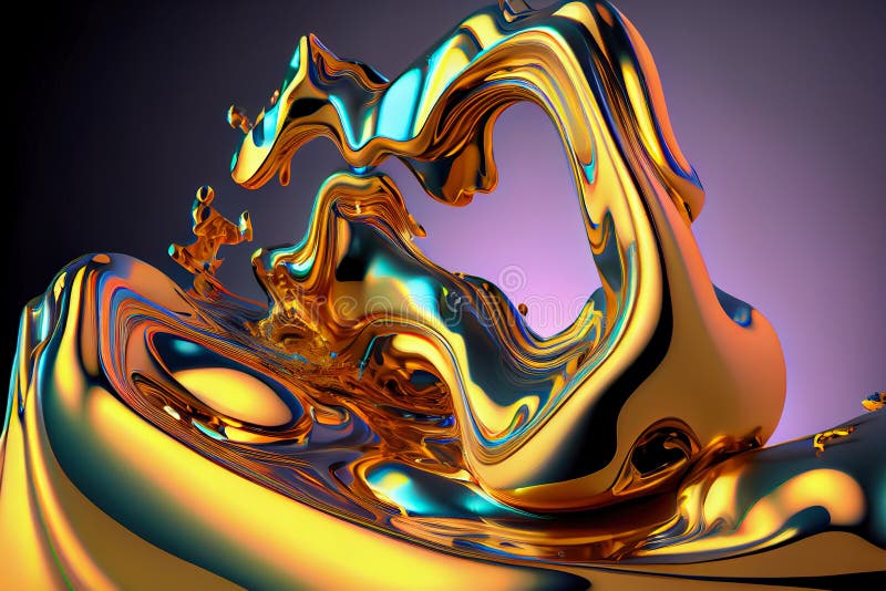 3d Melted Pieces of Gold Background. Generative AI Stock Photo - Image ...