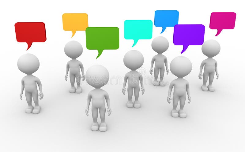 3d men blank bubbles. stock illustration. Illustration of communicate ...