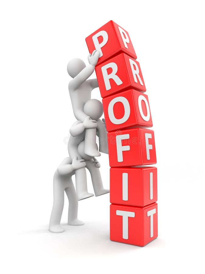 Men with cubes. Teamwork stock illustration. Illustration of human ...