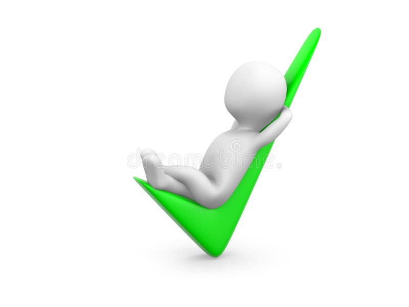 3d Men with Green Check Mark Stock Illustration - Illustration of ...