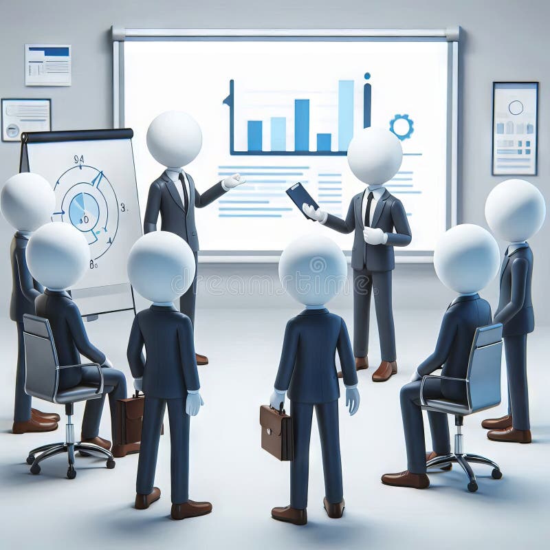 3D men having a meeting stock illustration. Illustration of creative ...