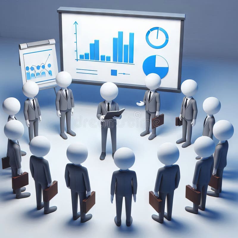 3D men having a meeting stock illustration. Illustration of human ...