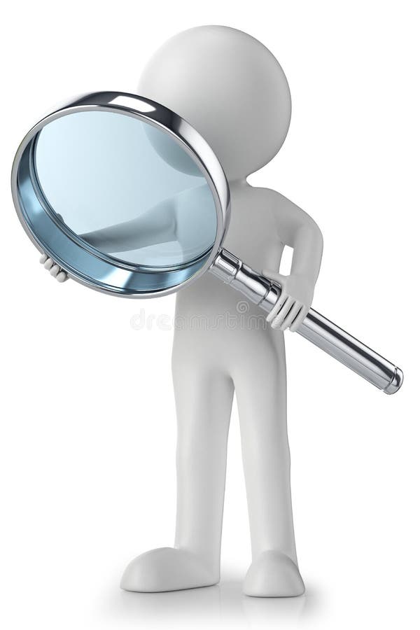 3d men magnifier stock illustration. Illustration of calculation - 63873004