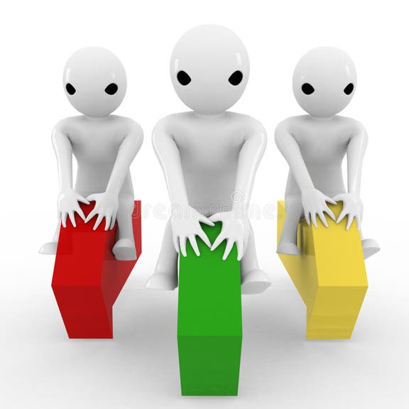 3d Men Riding on Arrow and Doing Race Illustration Stock Illustration ...