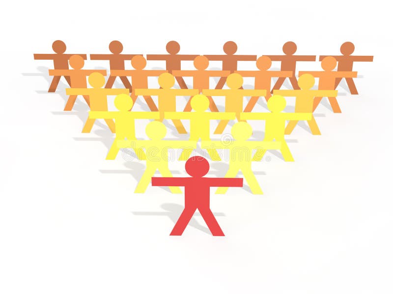 3d Men Stick Figures Leadership Concept Stock Illustration ...