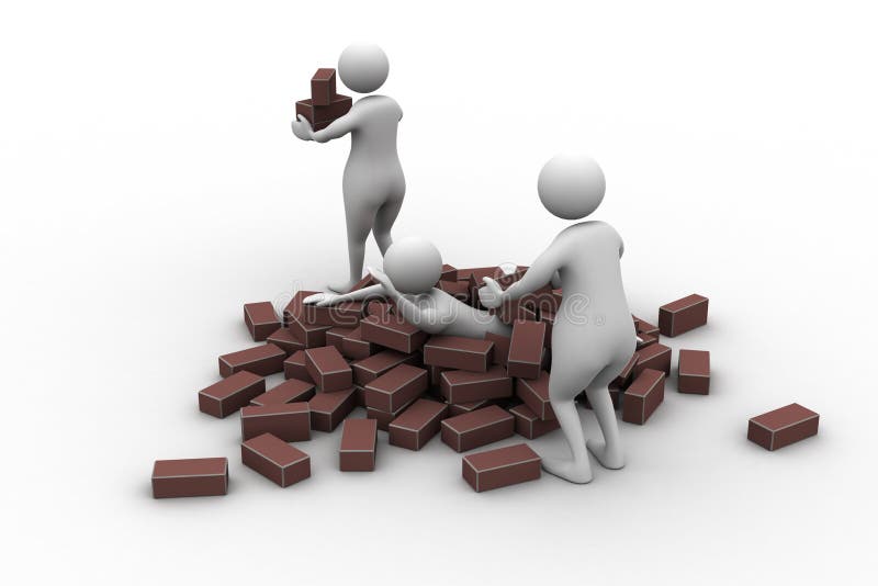 3d Mensen Die De Andere Man Helpen Stock Illustratie - Illustration of ...