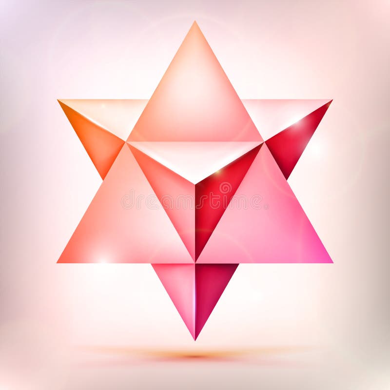 3d Merkaba, Esoteric Crystal, Sacral Geometry Shape, Volume Pink and ...