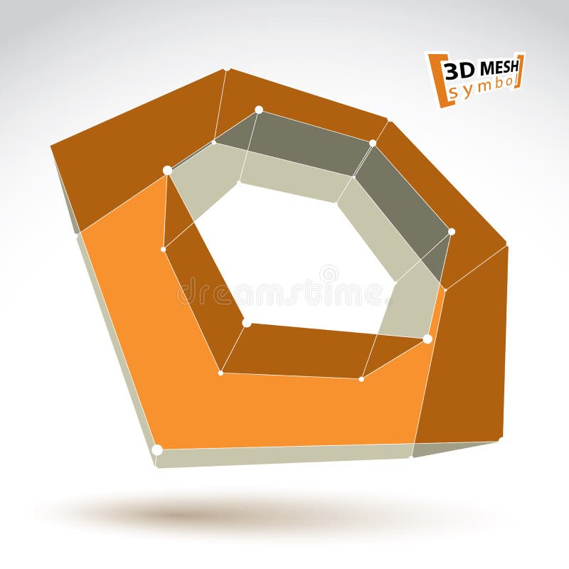 3d Mesh Colorful Abstract Object on White Background, S Stock Vector ...
