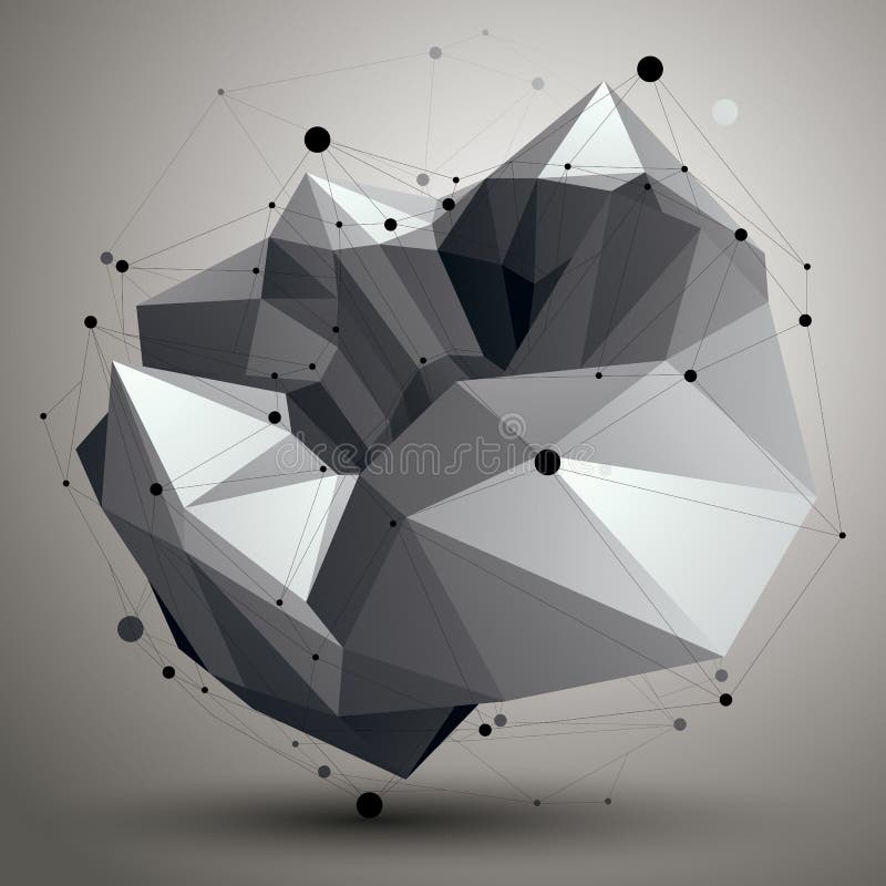 3D Mesh Contemporary Style Abstract Object, Origami Futuristic Stock ...